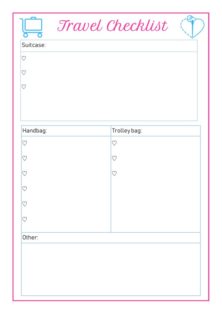 Being Organized While Travelling ~ Free Checklist! - Days Filled With Joy