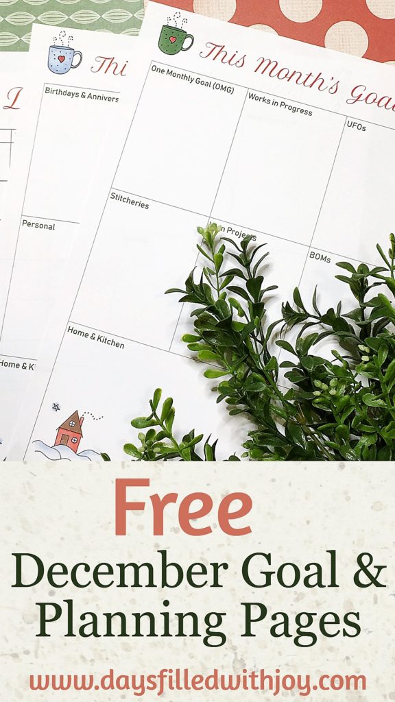 Free December Goals and Planning Pages - Days Filled With Joy