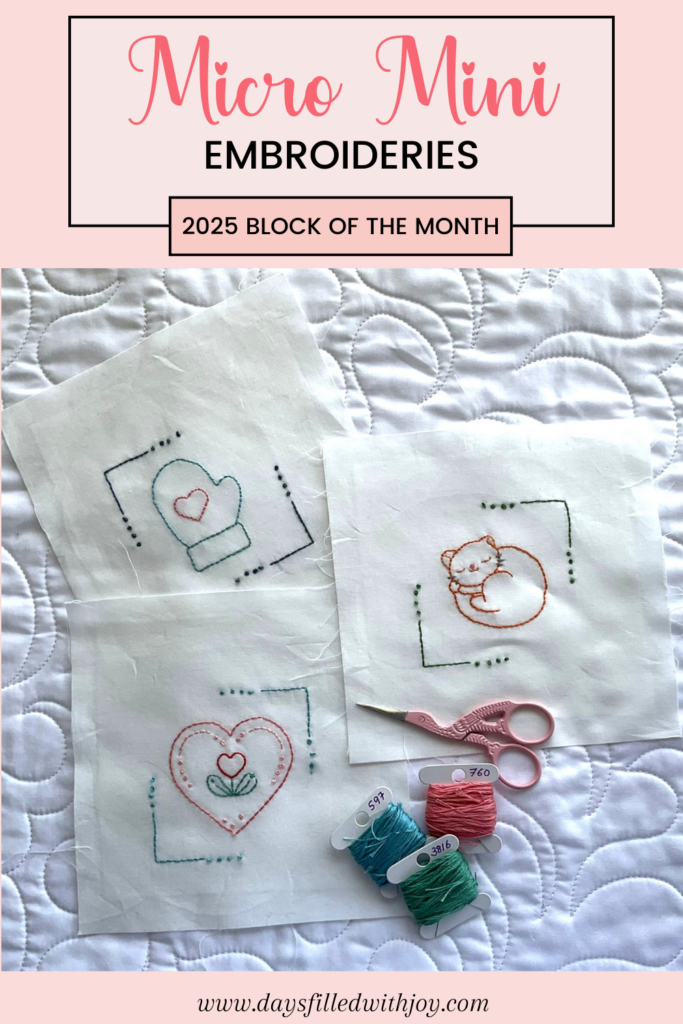 Micro Mini Embroidery Block of the Month ~ Tiny Designs - Days Filled ...